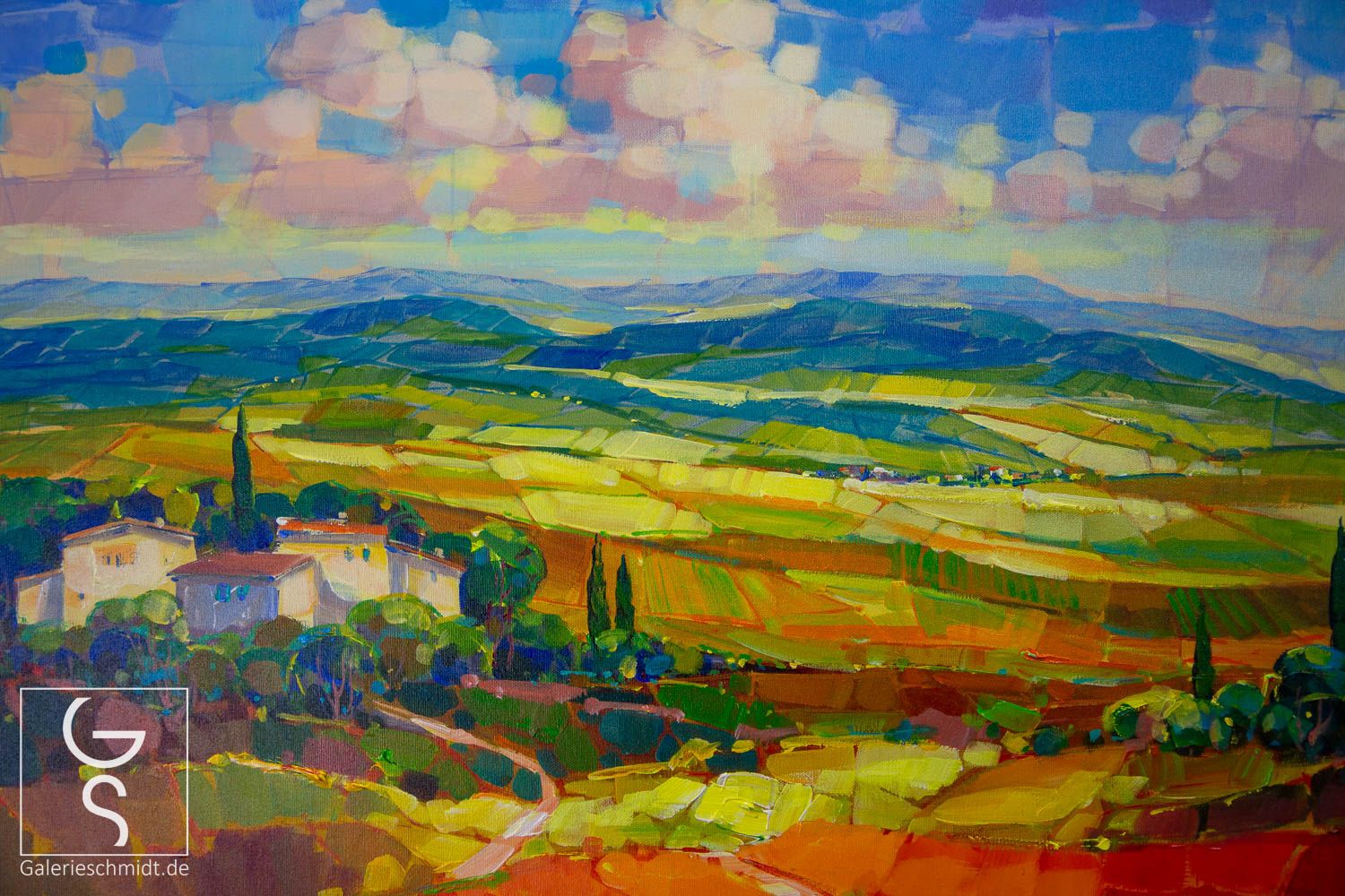 "Dorfweg in der Hügellandschaft" - Jean-Claude Picard