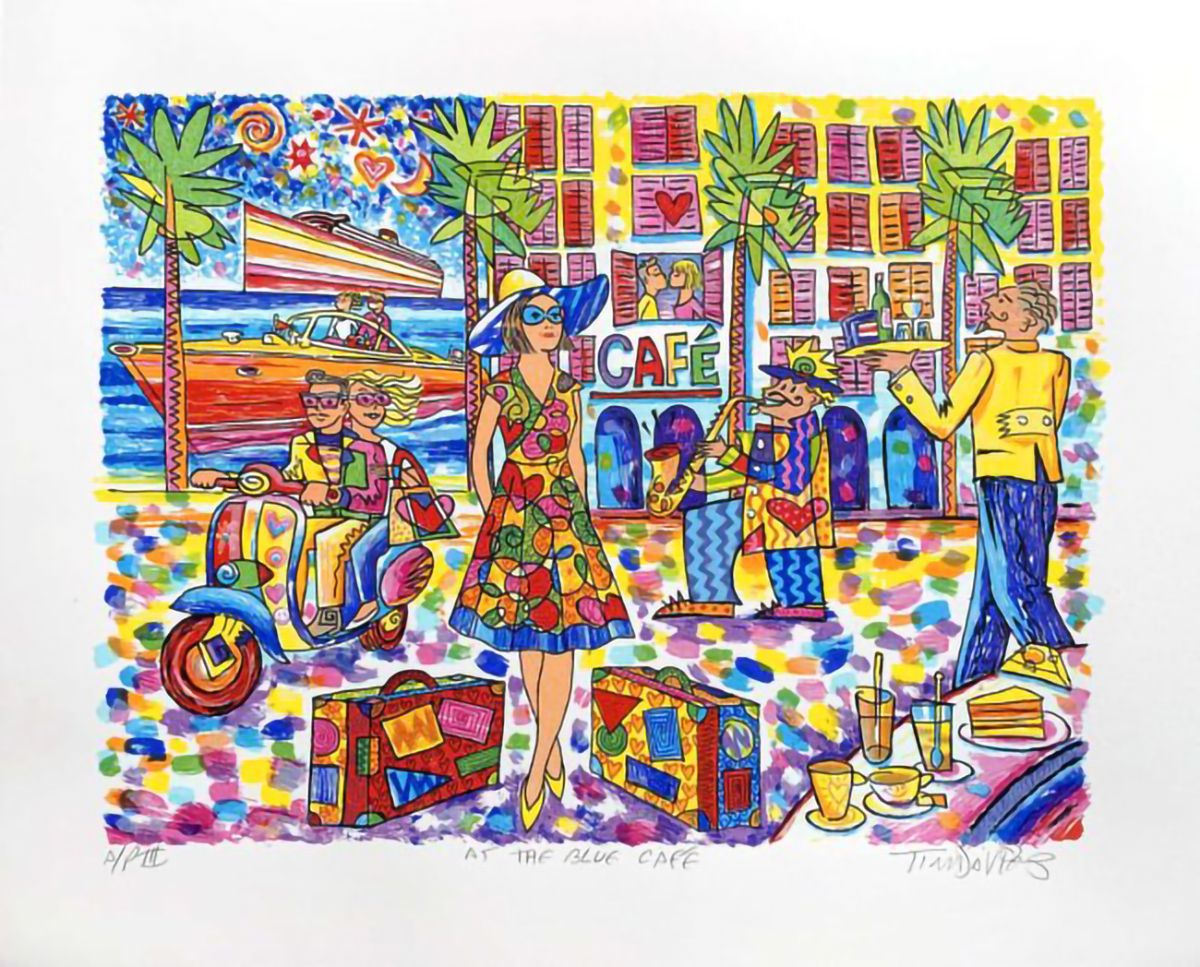 "Meet me at the Blue Cafe" - Kunst von Tim Davies